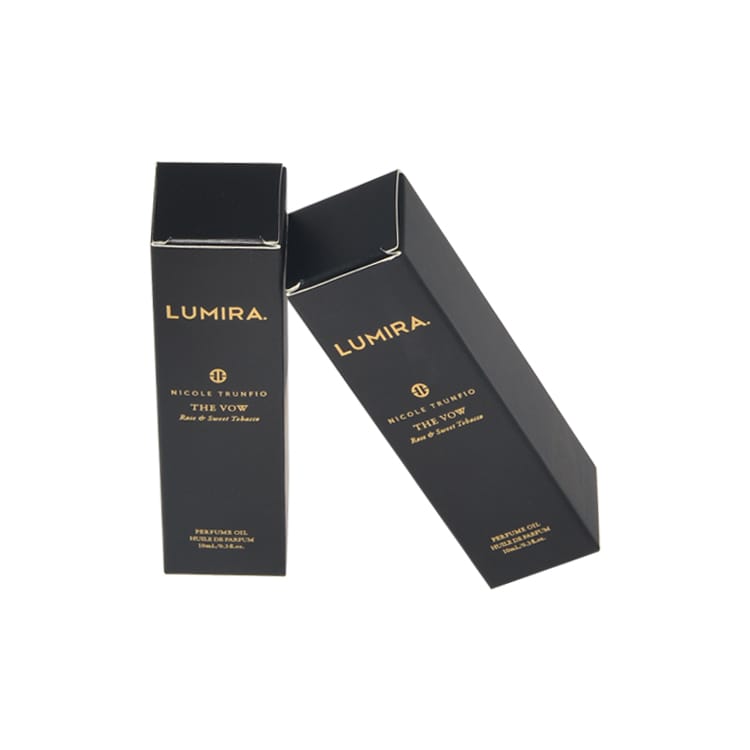 Printed Matte Black Folding Carton For Perfume Packaging